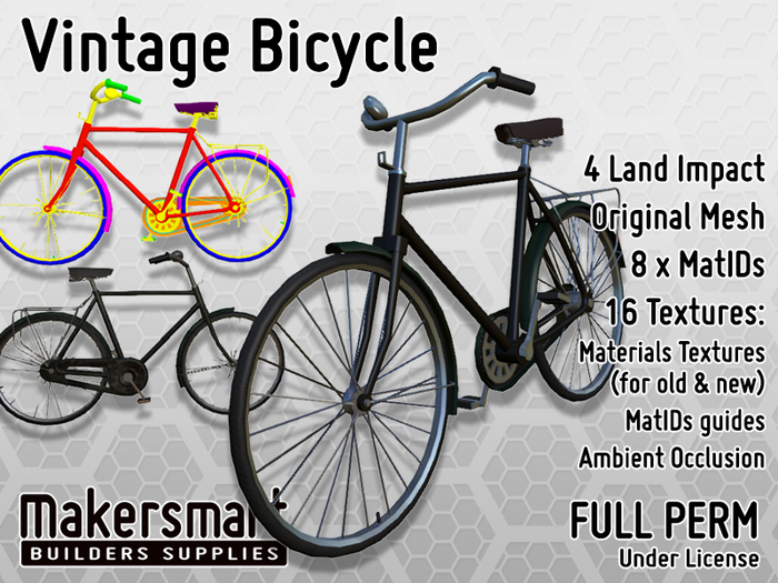 Second Life Marketplace - Makersmart: Vintage Bicycle