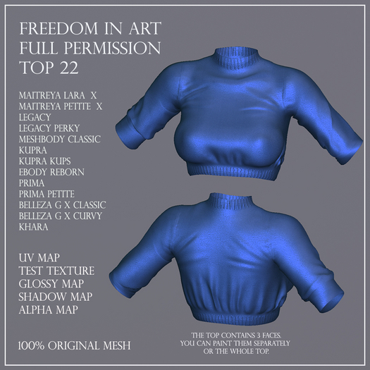 Second Life Marketplace - Freedom in Art - Full perm Top 22