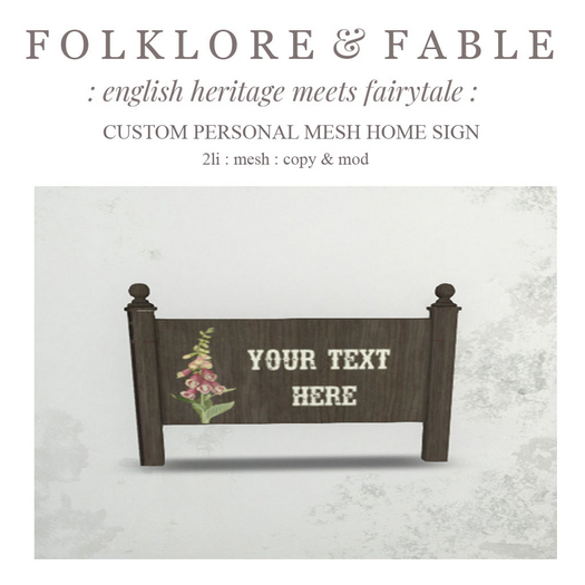 Second Life Marketplace - Custom Home Sign Theme Personalized Personal ...