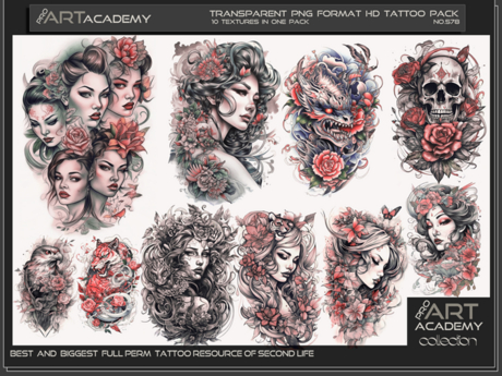 Second Life Marketplace - @PAA - Tattoo Texture Pack 578