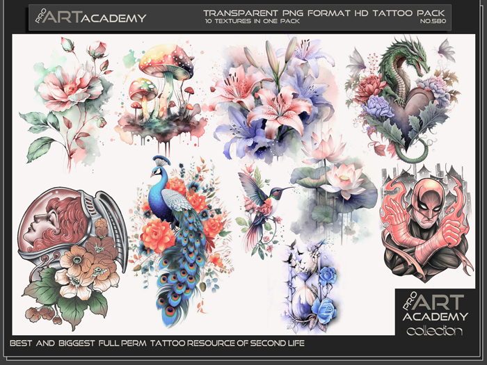 Second Life Marketplace - @PAA - Tattoo Texture Pack 580