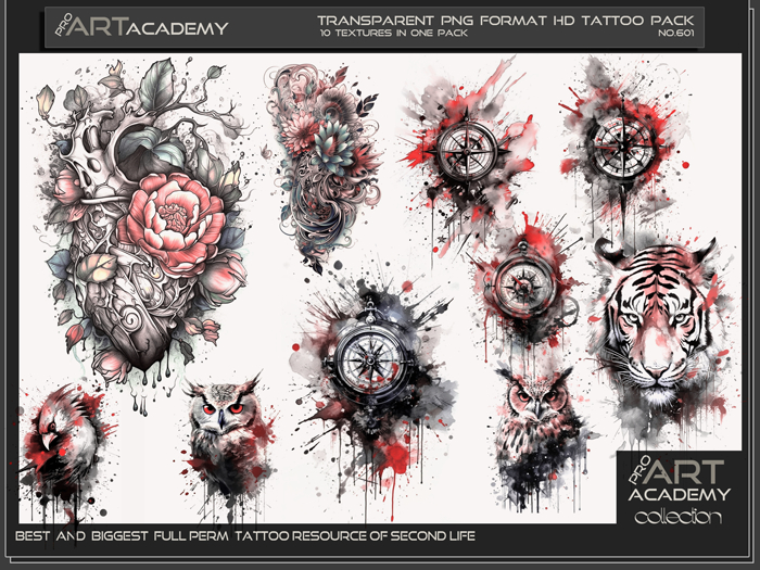 Second Life Marketplace - @PAA - Tattoo Texture Pack 601