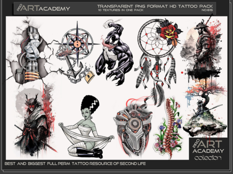 Second Life Marketplace - @PAA - Tattoo Texture Pack 615