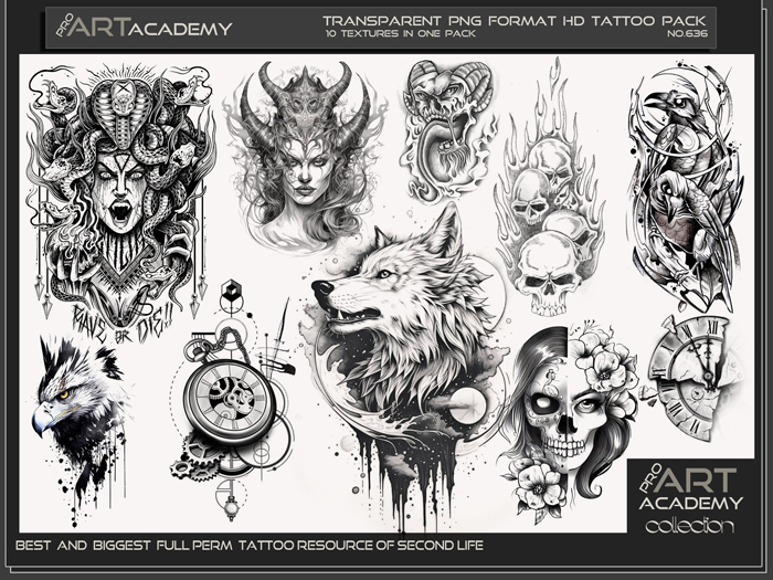 Second Life Marketplace - @PAA - Tattoo Texture Pack 636