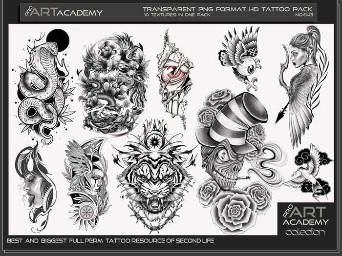 Second Life Marketplace - @PAA - Tattoo Texture Pack 643