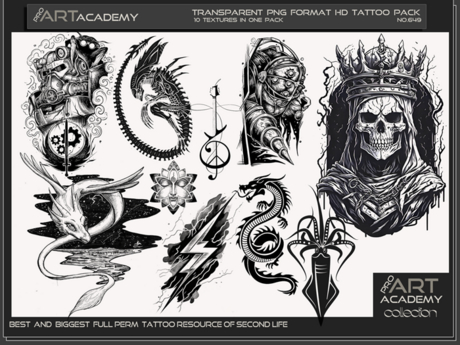 Second Life Marketplace - @PAA - Tattoo Texture Pack 649