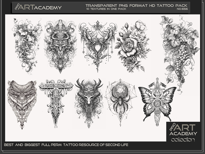 Second Life Marketplace - @PAA - Tattoo Texture Pack 656