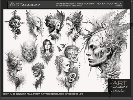 Second Life Marketplace - @PAA - Tattoo Texture Pack 660