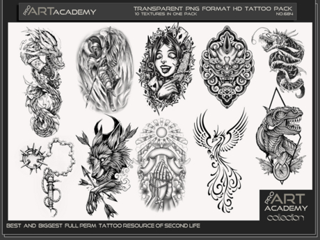 Second Life Marketplace - @PAA - Tattoo Texture Pack 684-