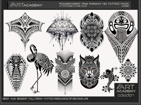 Second Life Marketplace - @PAA - Tattoo Texture Pack 687