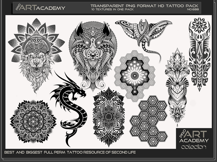 Second Life Marketplace - @PAA - Tattoo Texture Pack 688