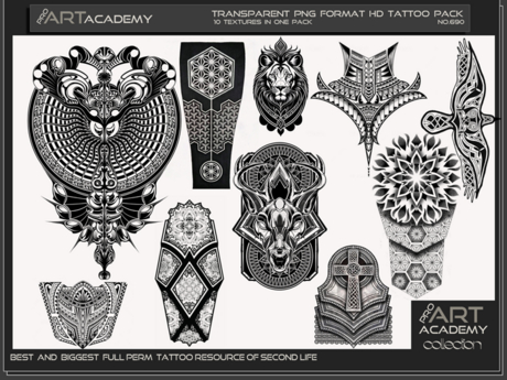 Second Life Marketplace - @PAA - Tattoo Texture Pack 690