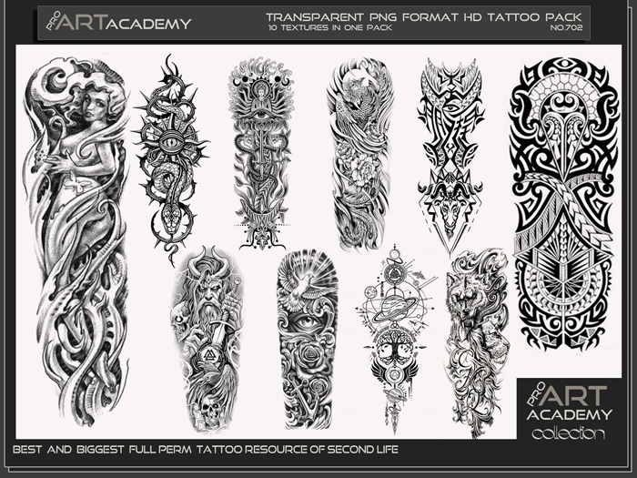 Second Life Marketplace - @PAA - Tattoo Texture Pack 702