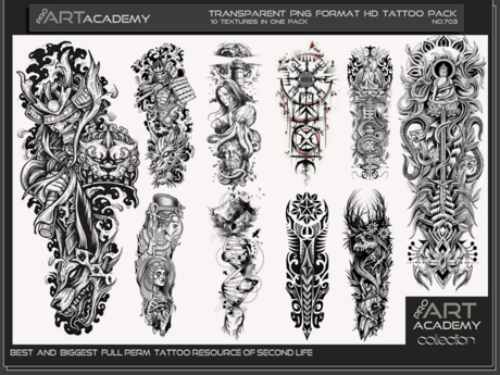 Second Life Marketplace - @PAA - Tattoo Texture Pack 703