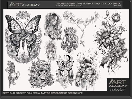 Second Life Marketplace - @PAA - Tattoo Texture Pack 707-