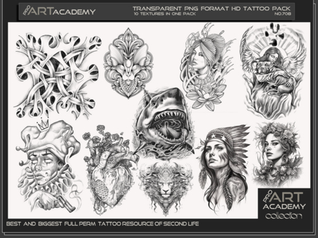 Second Life Marketplace - @PAA - Tattoo Texture Pack 708