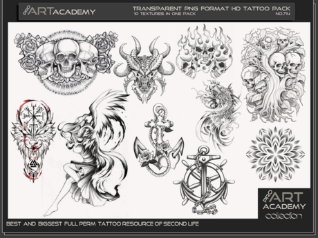 Second Life Marketplace - @PAA - Tattoo Texture Pack 714