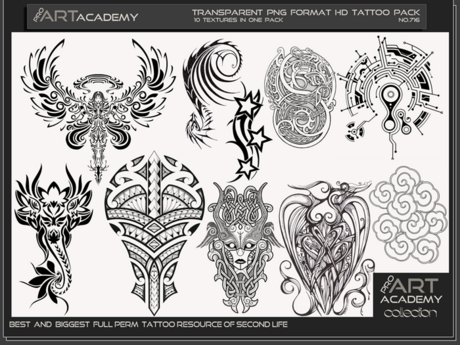 Second Life Marketplace - @PAA - Tattoo Texture Pack 716