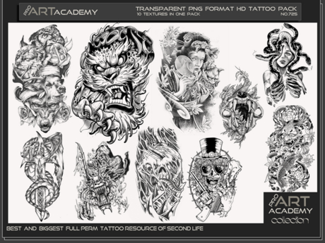 Second Life Marketplace - @PAA - Tattoo Texture Pack 725