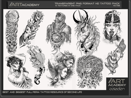Second Life Marketplace - @PAA - Tattoo Texture Pack 728-