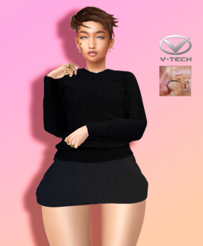 Second Life Marketplace - SiK Knit Sweater and Skirt Black - Legacy V Tech