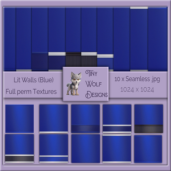 Second Life Marketplace - Lit Walls (Blue) seamless full permission ...
