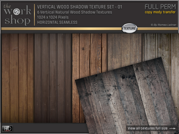 Second Life Marketplace - VERTICAL WOOD SHADOW TEXTURE SET-01
