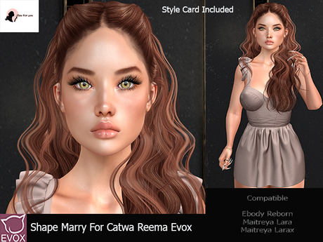 Second Life Marketplace - Shape Marry For Catwa Reema Head Evox