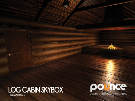 Second Life Marketplace - POUNCE - Prefab Log Cabin Skybox PBR