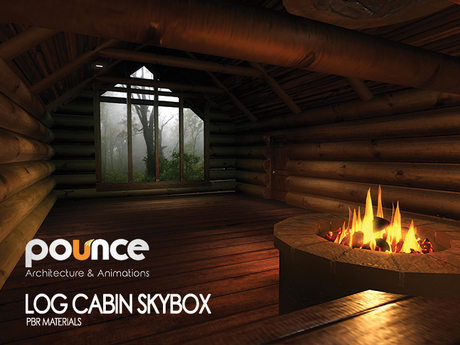 Second Life Marketplace - POUNCE - Prefab Log Cabin Skybox PBR