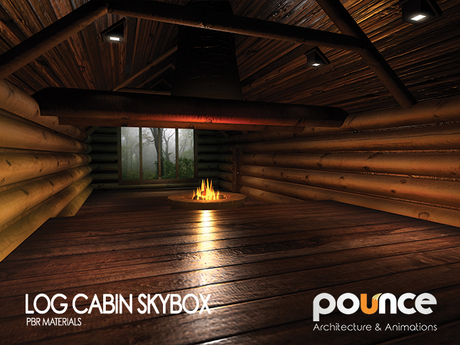 Second Life Marketplace - POUNCE - Prefab Log Cabin Skybox PBR