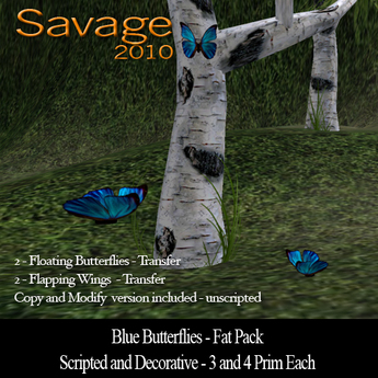 Second Life Marketplace - Blue Butterflies - Floating & Decorative