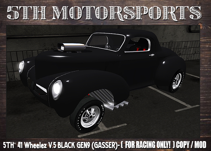 Second Life Marketplace - 5TH~ 41 Wheelez V.5 Black GEN9 (Gasser) ( For ...