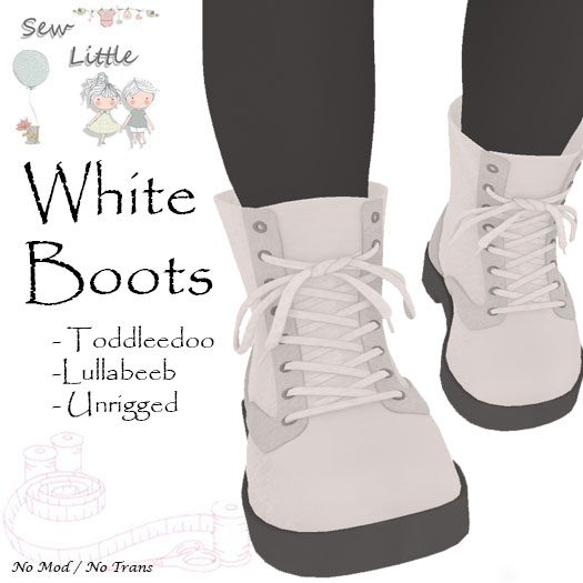 Second Life Marketplace - -S- White Boots TD, Bebe, & LB