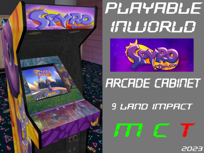 Second Life Marketplace - Playable Arcade Cabinet - Spyro The Dragon