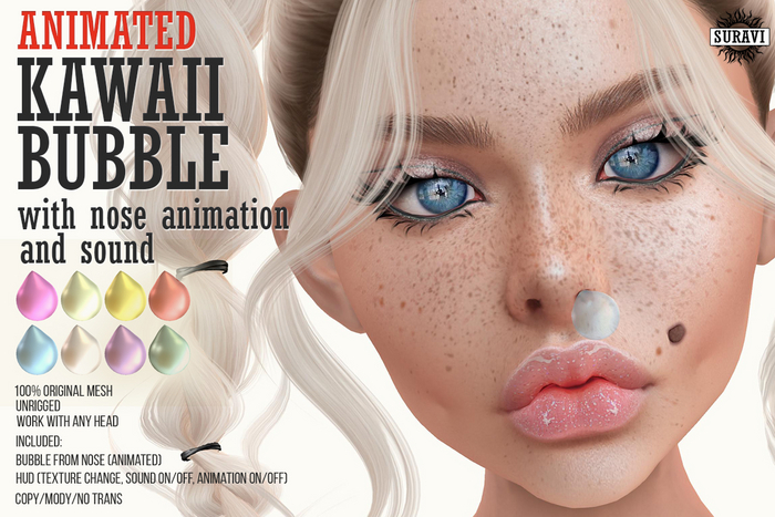 Second Life Marketplace - {SURAVI} Kawaii bubble for the nose (animated)