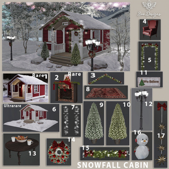 Second Life Marketplace - 07 Bee Designs Snowfall Cabin