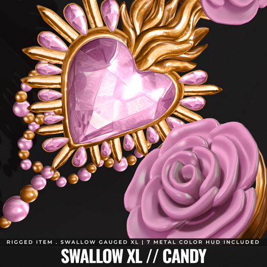 Second Life Marketplace - [BL] Sacred heart earrings Swallow // candy