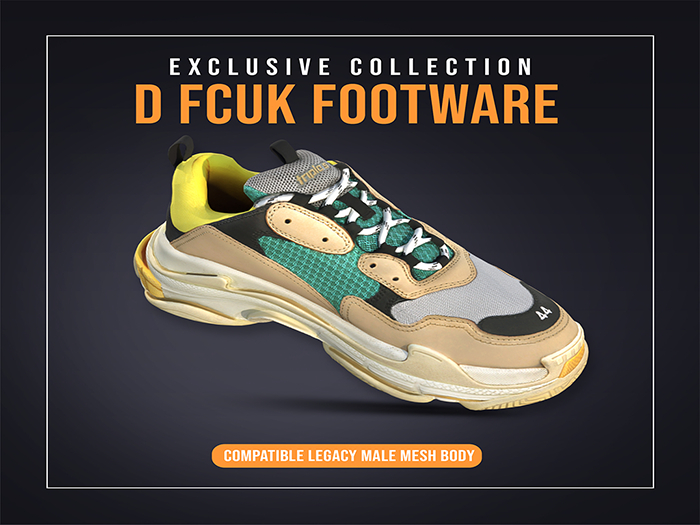 Second Life Marketplace - {D FCUK} Male Premium Fashion Sneakers - LEGACY