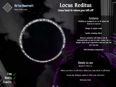 Second Life Marketplace - Locus Reditus