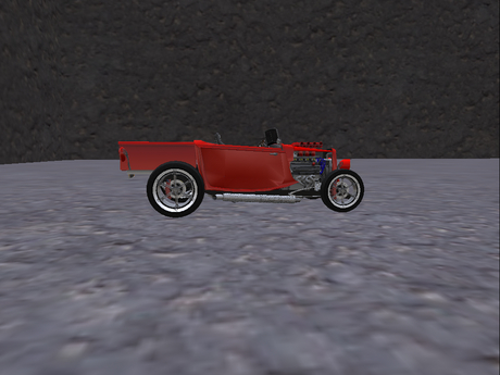 Second Life Marketplace - Skully Rat Rod Pickup Candy Apple Red [Boxed]