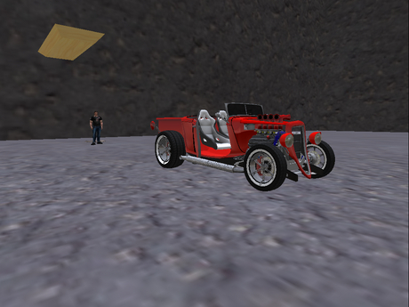 Second Life Marketplace - Skully Rat Rod Pickup Candy Apple Red [Boxed]