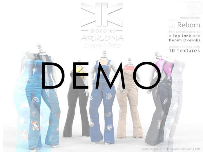 Second Life Marketplace - Demo :: Arizona Overall-Peto :: 10 Textures ...