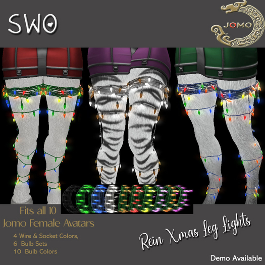 Second Life Marketplace - SWO Rein Xmas Light Leg Wrap for Jomo Avatar ...