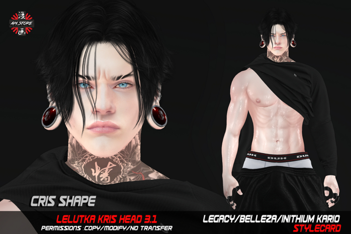 Second Life Marketplace - AM. Cris Shape LeLUTKA Kris Head 3.1 [Evo X]