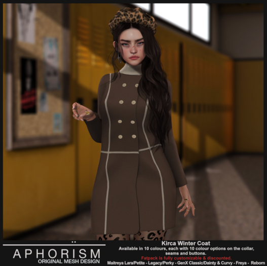 Second Life Marketplace - !APHORISM! - Kirca Winter Coat Fatpack V2