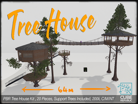 Second Life Marketplace - PBR Tree House Building Set - modular system ...