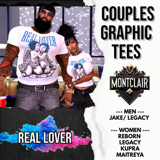 Second Life Marketplace - [MONTCLAIR] ~ REAL LOVER GRAPHIC COUPLE TEE ...