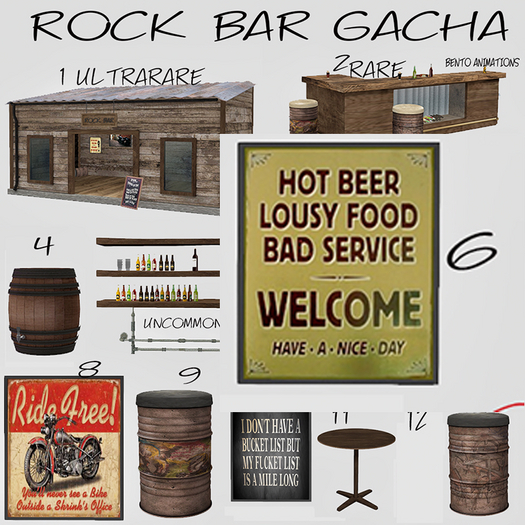 Second Life Marketplace - Bee Designs Rock Bar Gacha 6