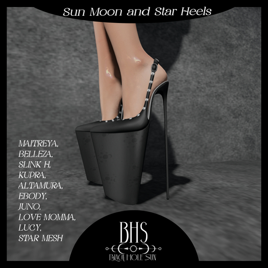 Second Life Marketplace - BHS 23 30 Sun Moon and Stars Heels ADD ME